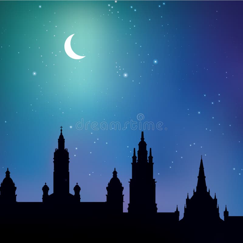 Night Sky Background. Vector Illustration Decorative Design Stock ...