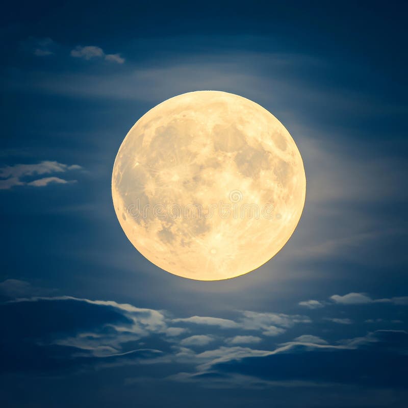 The Night Sky with a Beautiful Full Moon Stock Illustration ...