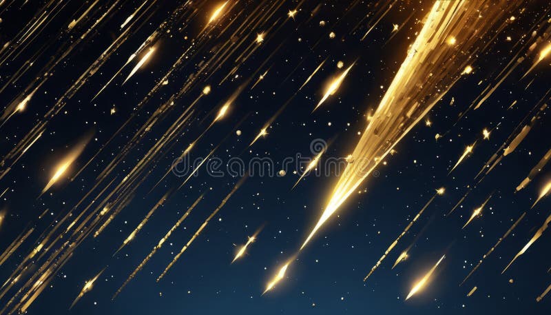 A Night Sky with Bright Yellow Stars Stock Illustration - Illustration ...