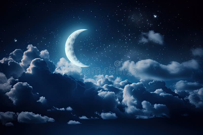 Night sky with clouds stock illustration. Illustration of space - 279557672