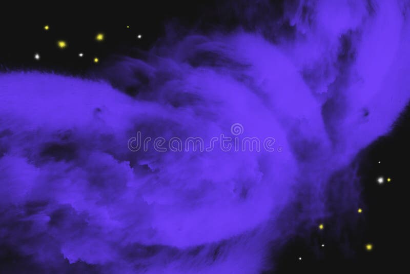 Night Sky with Clouds and Stars in Violet Tone Stock Illustration ...