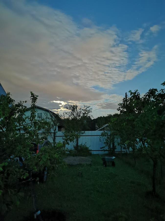 Night, Sky, Cloudscape, Countryside Stock Image - Image of evening ...