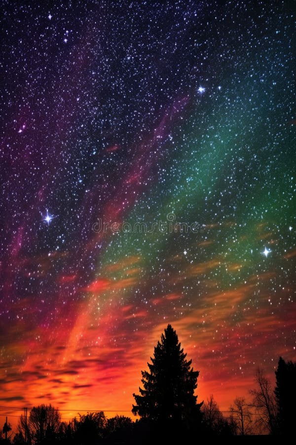 Night Sky Composite Showing Various Star Colors Stock Illustration ...