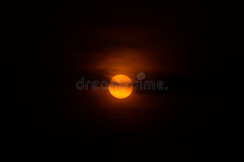 Night Sky Eclipse Above Water and Land Stock Image - Image of universe ...