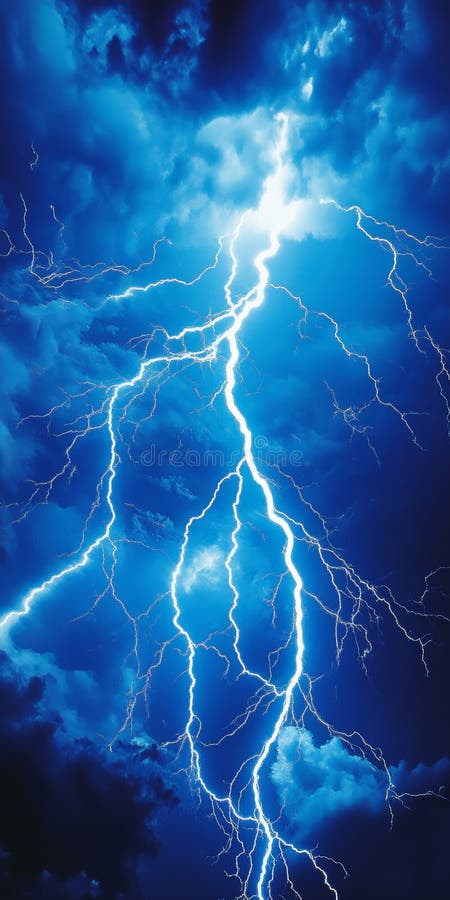 Night Sky Electrified Dramatic Lightning Storm with Intense Energy ...