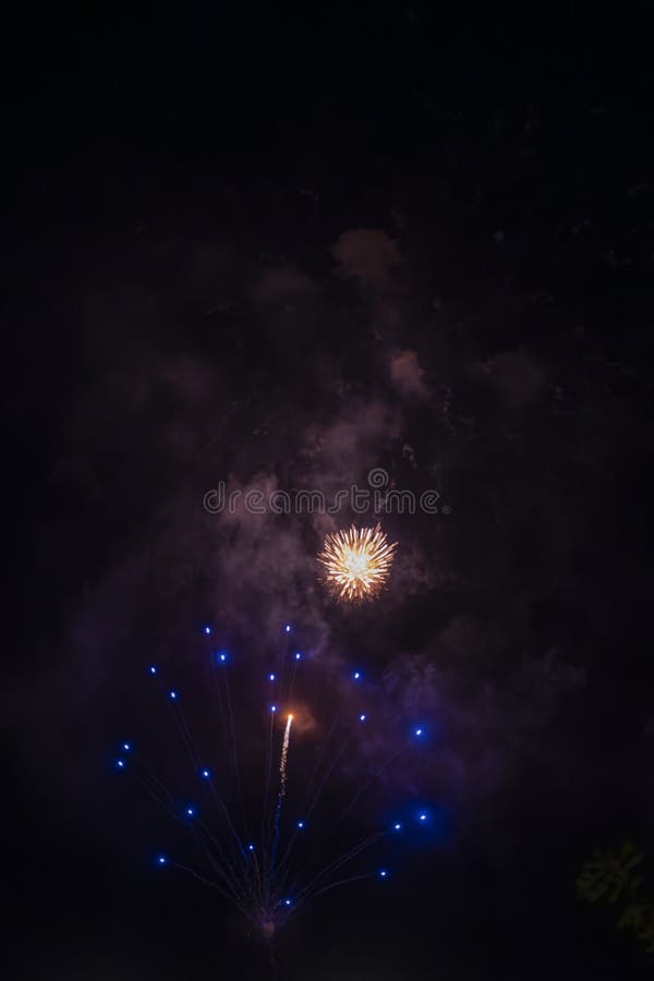 Night sky explosions stock image. Image of light, telephoto - 327233129