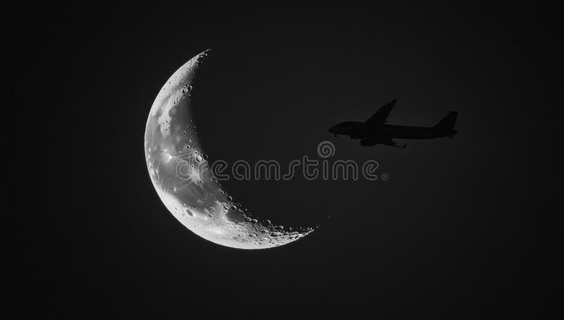 The Night Sky Features a Crescent Moon in a Beautiful Natural and ...