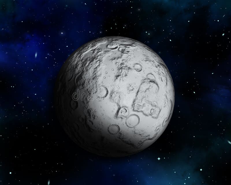 Night Sky with Fictional Moon Stock Illustration - Illustration of ...