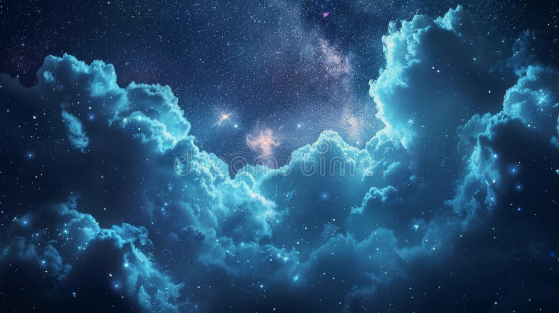 Night Sky Filled with Stars and Clouds Stock Image - Image of starlight ...