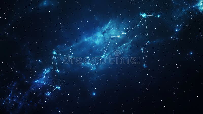 Night Sky Filled with Stars and Constellations Visible in a Deep Blue ...