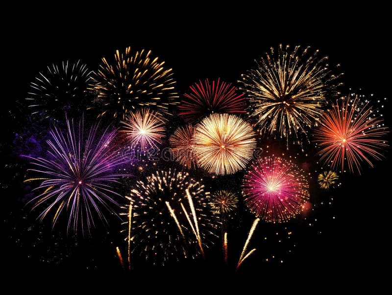 Night Sky Fireworks stock image. Image of evening, light - 376381855