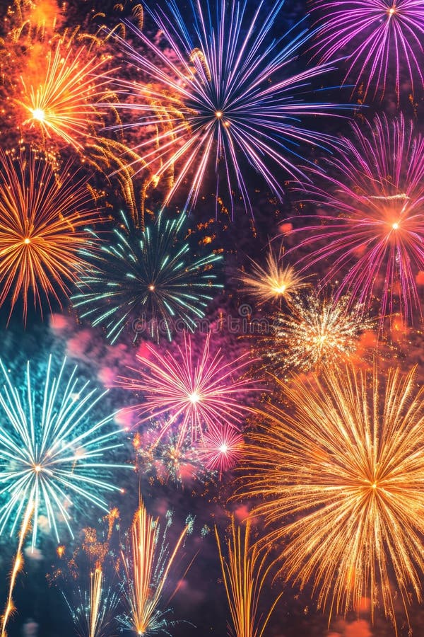 Night Sky Fireworks stock photo. Image of festival, event - 376941356