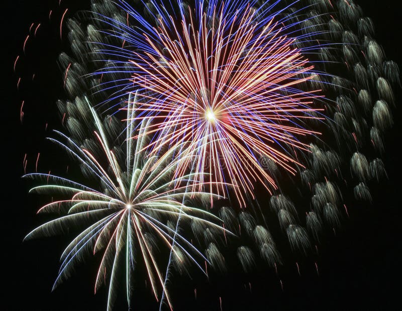 A Night Sky Full of Exploding Fireworks Stock Photo - Image of ...