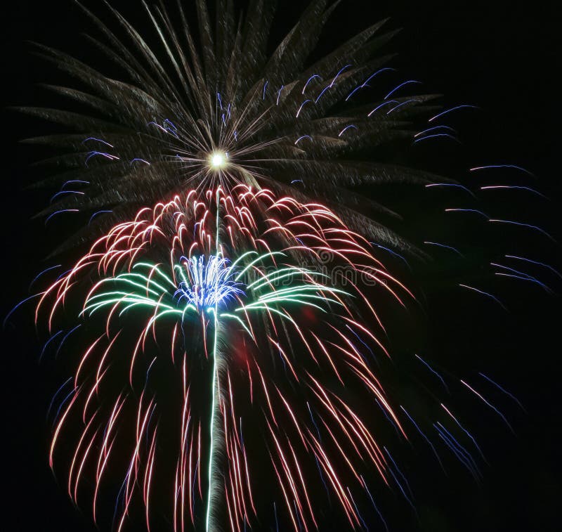 Exploding Fireworks stock photo. Image of glittering, brilliant - 1595522