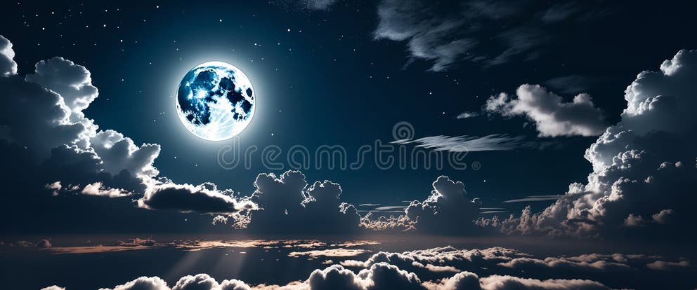 Night Sky with Full Moon stock image. Image of skyward - 340400035