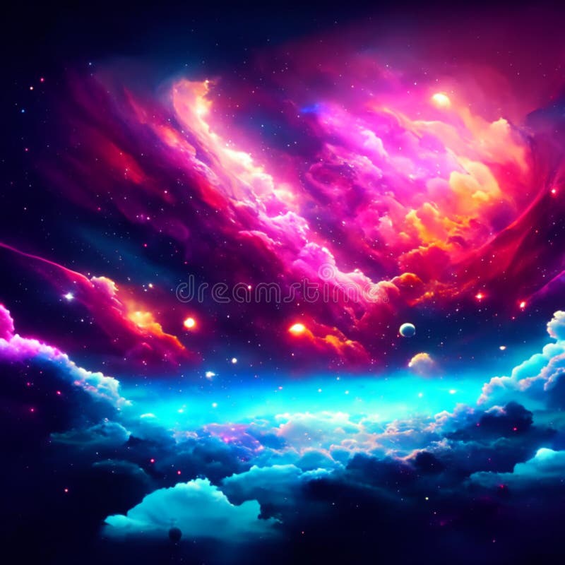 Night Sky with Glowing Clouds. Vector Illustration for Your Graphic ...