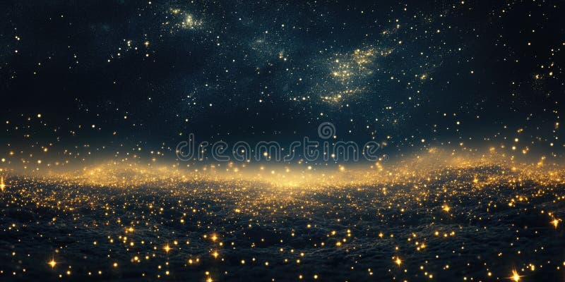 Night Sky with Gold Stars stock image. Image of twinkling - 375298503