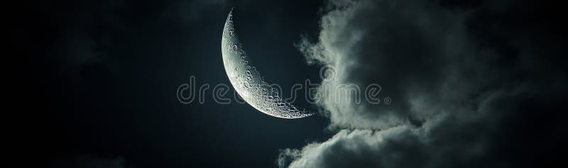 A Night Sky Illuminated by the Moon and Shrouded in Mystical Clouds ...