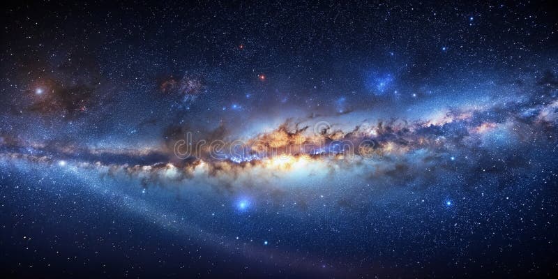 Night Sky Interstellar View of Galaxy Generative by AI Stock ...