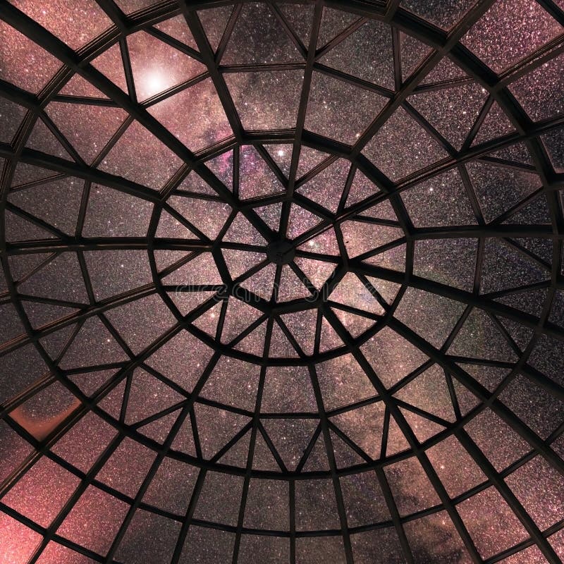 Night Sky on Mars Under Dome. Stock Image - Image of architecture ...