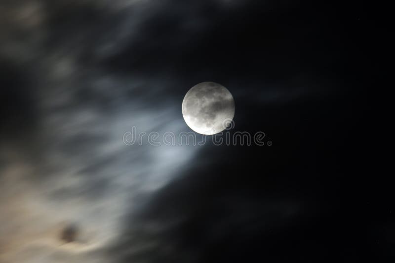 Night Sky with Moon and Clouds Stock Image - Image of night, clouds ...