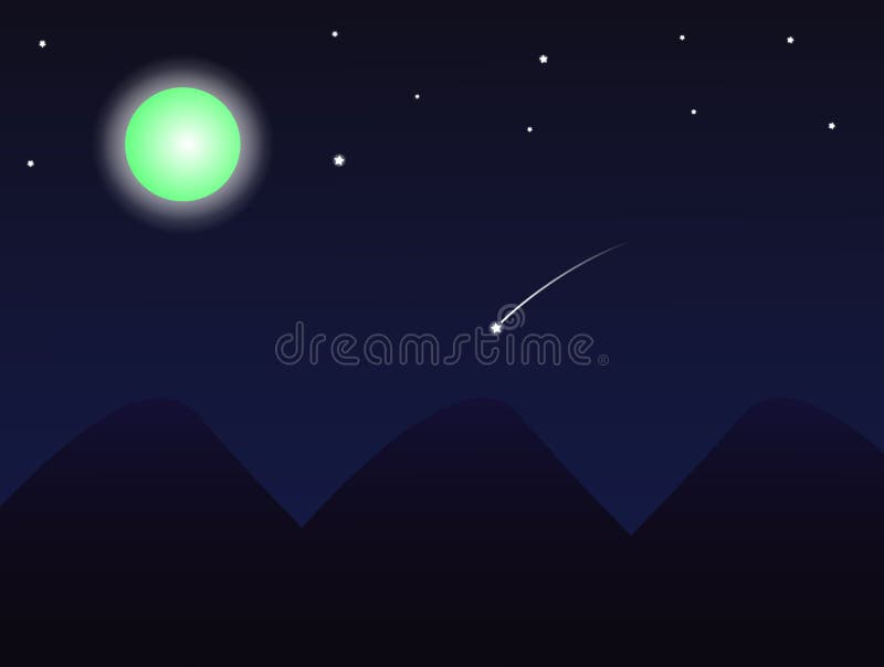 Night Sky, Moon Light Starlight Stock Vector - Illustration of crescent ...