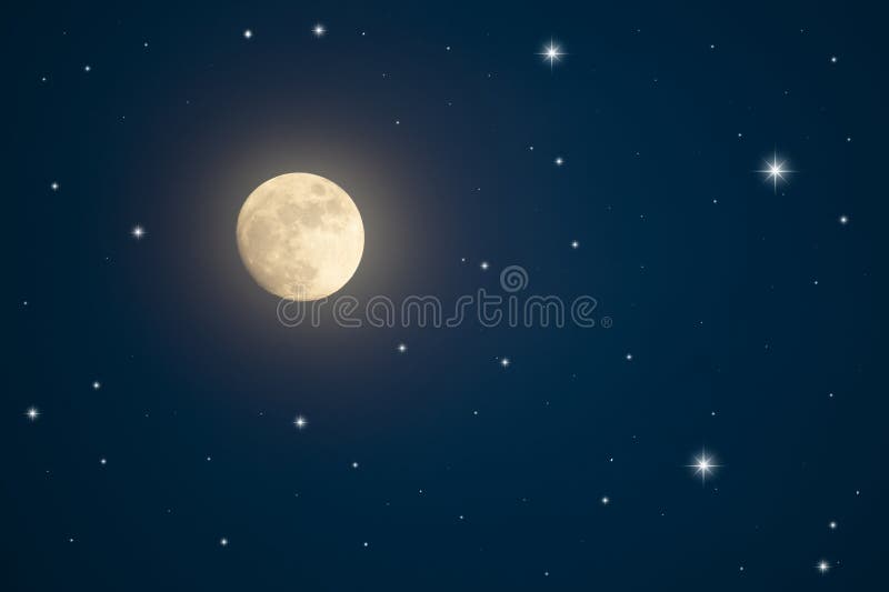 Night Sky with Moon and Stars Stock Photo - Image of sphere, beautiful ...