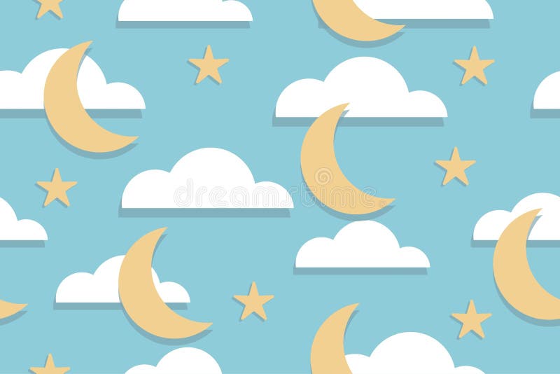Night Sky with Moon and Stars Paper Texture Pattern Stock Vector ...