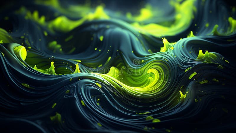 Night Sky Navy and Neon Yellow Abstract Mesmerizing Pattern Stock ...