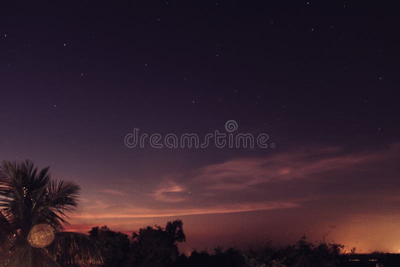 Night sky stock image. Image of full, stars, night, village - 104649889