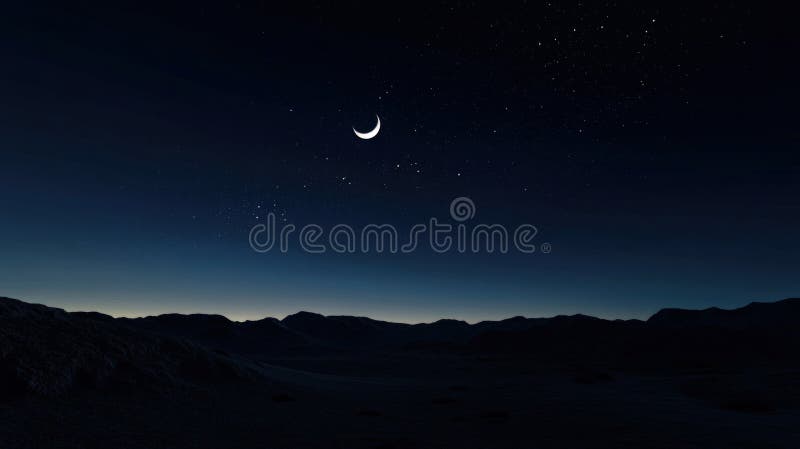 Night Sky Over a Landscape in Complete Shadow Stock Photo - Image of ...