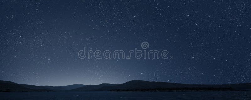 Night Sky Panorama with Stars Stock Photo - Image of outdoor, landscape ...