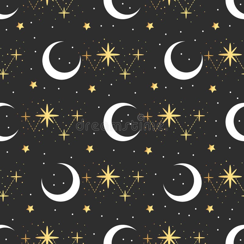 Night Sky Pattern. Vector Magic Seamless Pattern Stock Vector ...