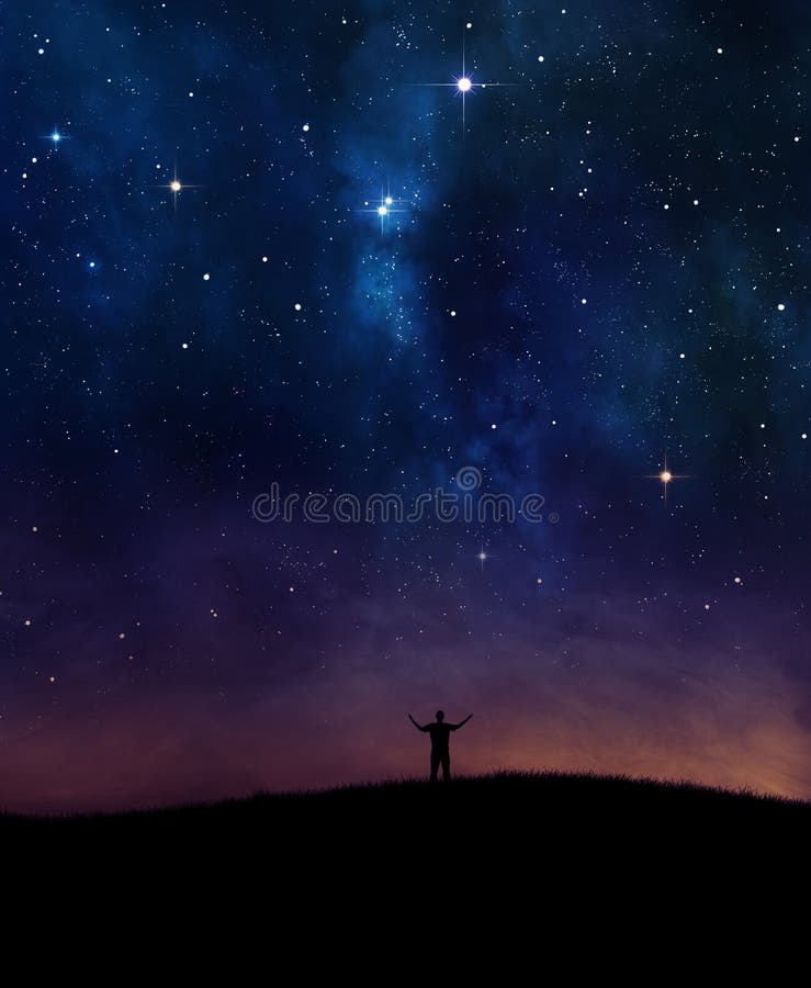 Night sky praise stock image. Image of worship, hill - 33930921