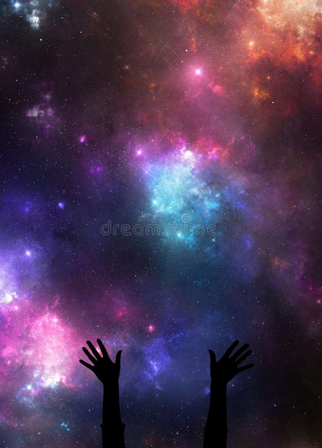 Night sky praise stock image. Image of hands, heavens - 45649345
