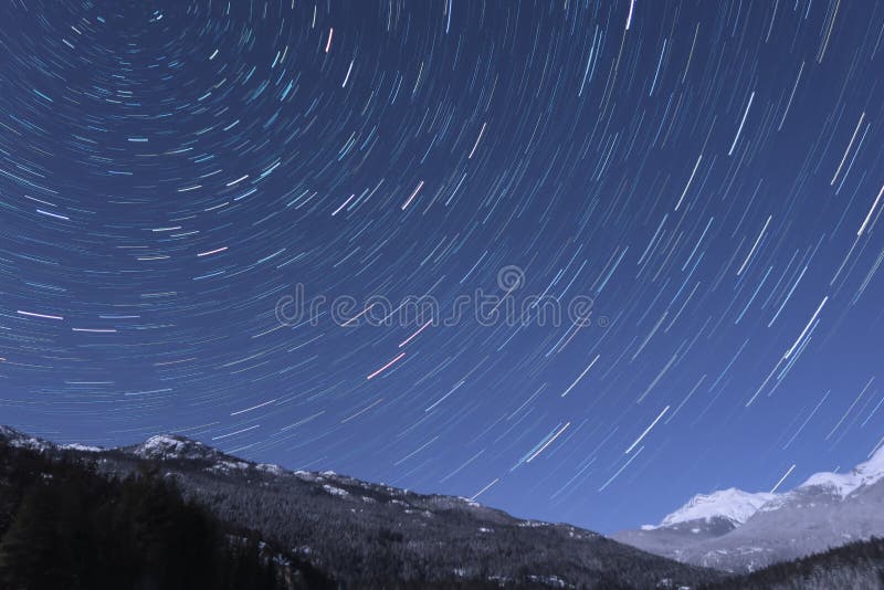 Night sky in a rotation stock image. Image of landscape - 254387419