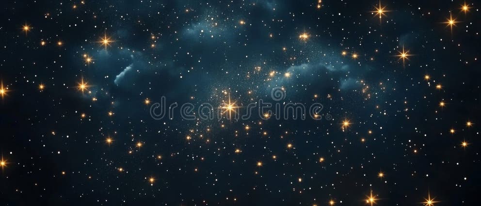 A Night Sky with a Scattered Array of Bright Stars and Dim, Distant ...