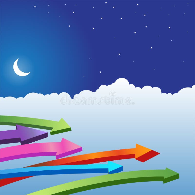 Night Sky Scene - Arrows stock vector. Illustration of design - 10098048