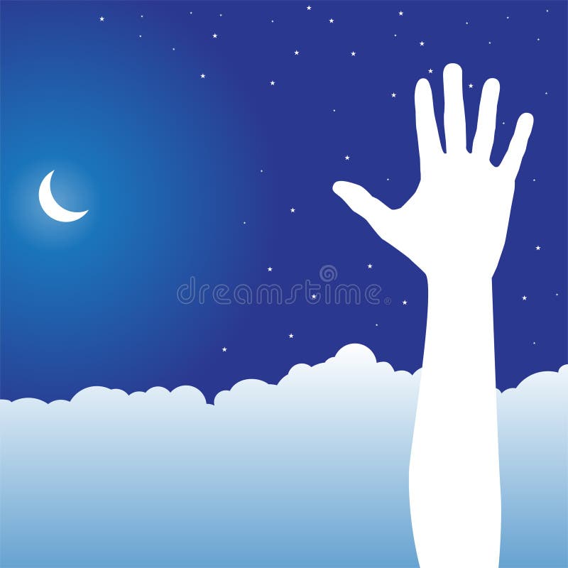 Night Sky Scene - Hand stock vector. Illustration of volunteer - 10153887