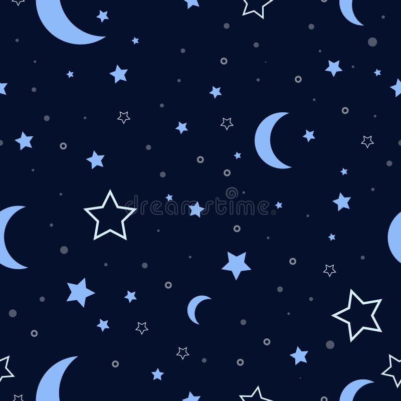 Night Sky Seamless Pattern stock vector. Illustration of card - 41763733