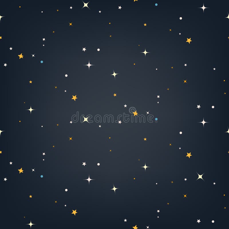 Night Sky Seamless Vector Pattern Stock Vector - Illustration of glow ...
