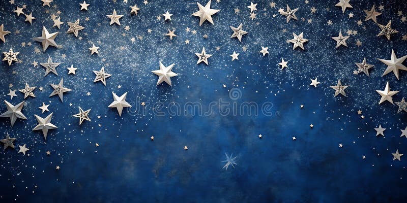 Night Sky with Shimmering Silver Stars on a Deep Night Stock Photo ...