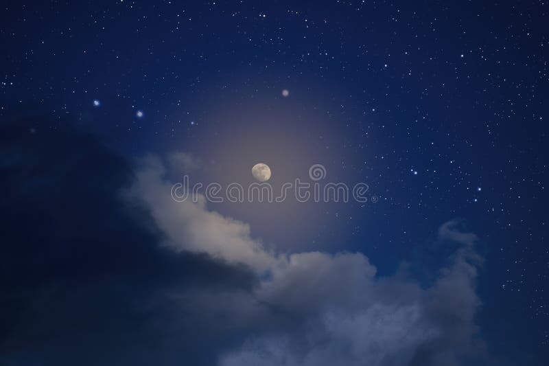 Night Sky with Shining Moon Stock Photo - Image of galaxy, dark: 275335778
