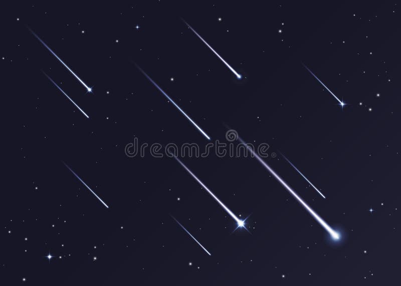 Night Sky Shooting Stars Vector Background Stock Illustration ...