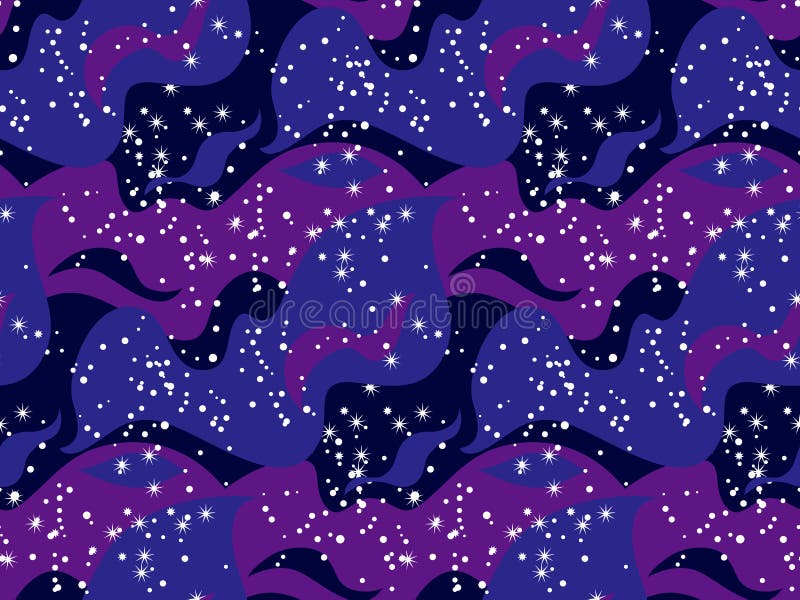 Night Sky with Star Seamless Pattern. Stock Vector - Illustration of ...