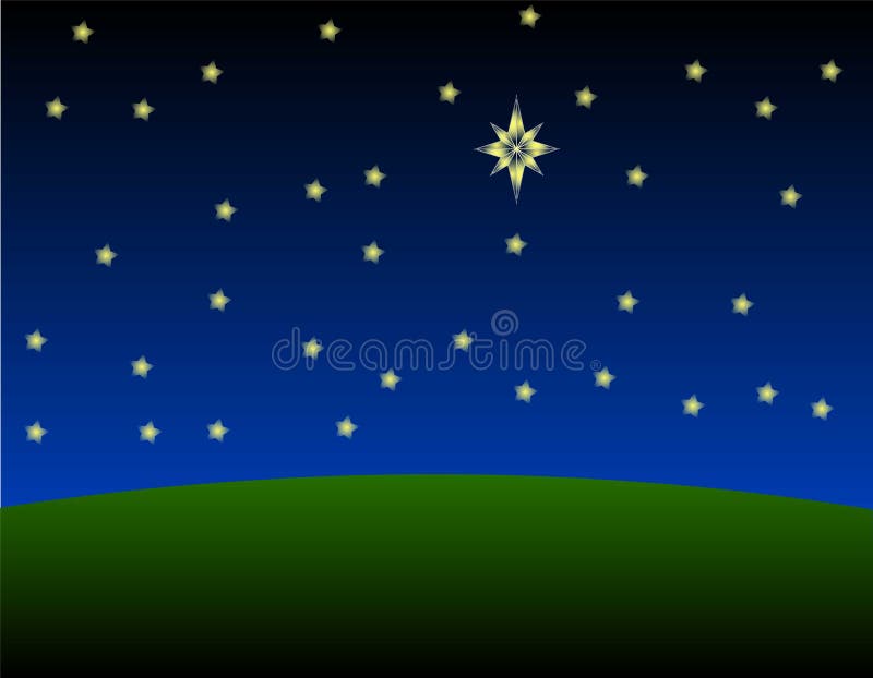 Night Sky with Stars Above Field. Night Sky Full of Stars Stock Vector ...