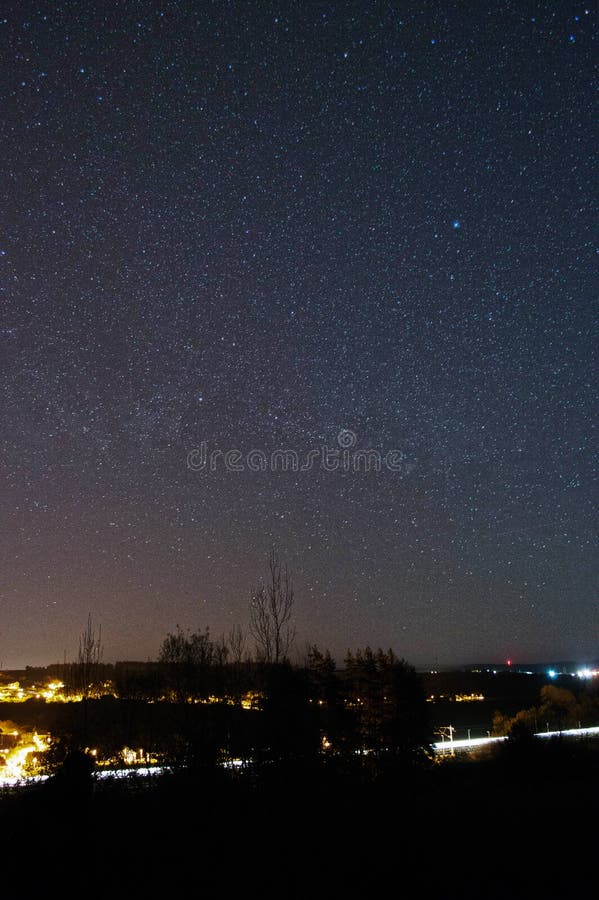 Night Sky with Stars on the Beach. Space View. Stock Photo - Image of ...