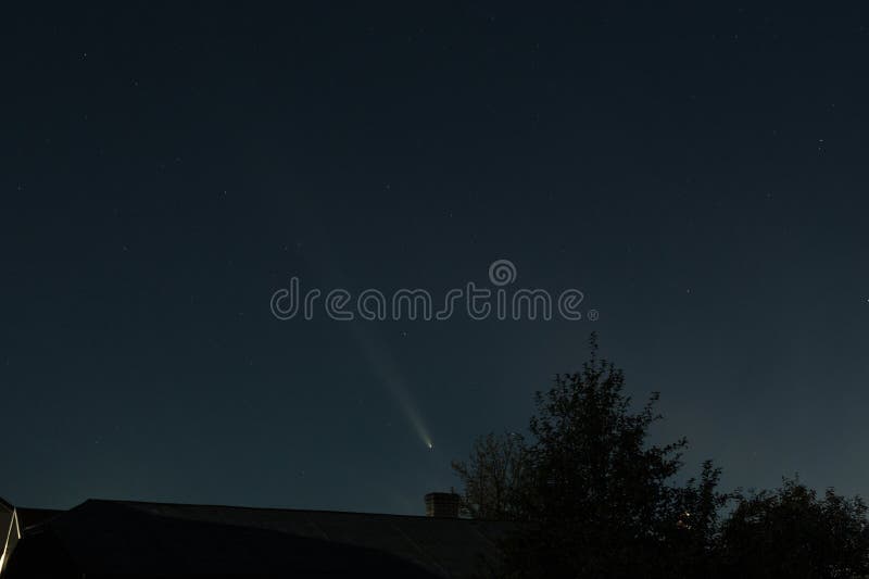 Night Sky with Stars and a Comet in the Shape of a Comet Stock Photo ...