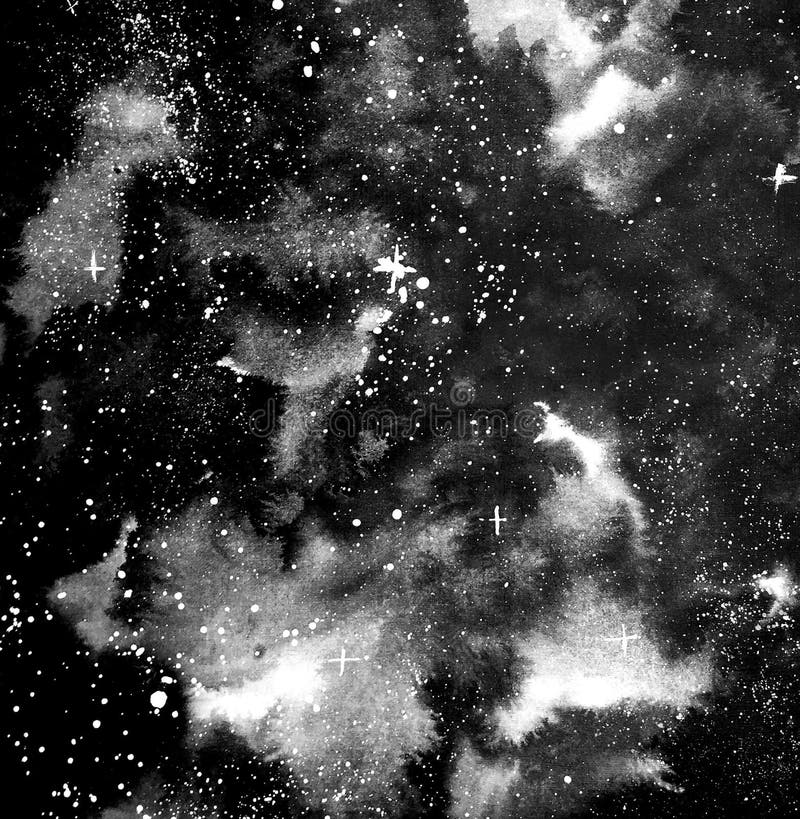 Night Sky with Stars Ink Illustration Stock Illustration - Illustration ...
