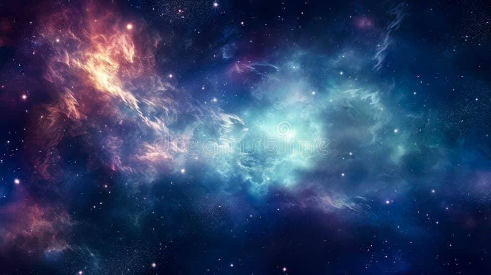 Night Sky with Stars and Nebula. Panoramic Space Background. Stock Image - Image of abstract ...